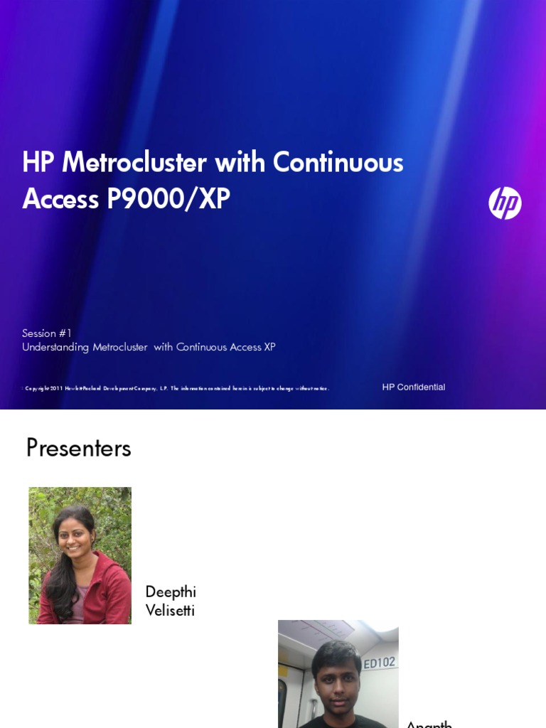 Session #1 Understanding Metrocluster With Continuous Access XP | PDF | Replication (Computing ...