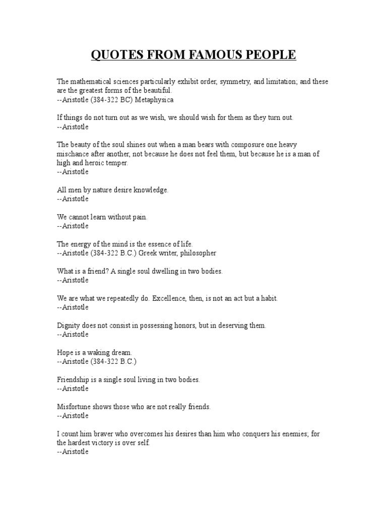 Quotes From Famous People | PDF