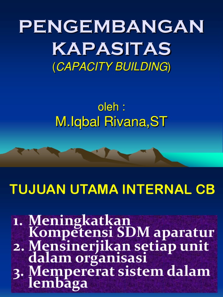 Pengembangan Kapasitas: (Capacity Building) | PDF