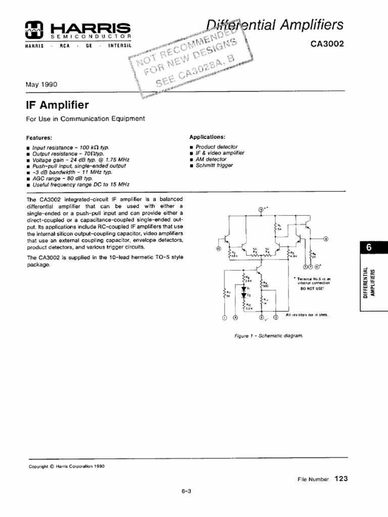 CA3002 Datasheet | PDF