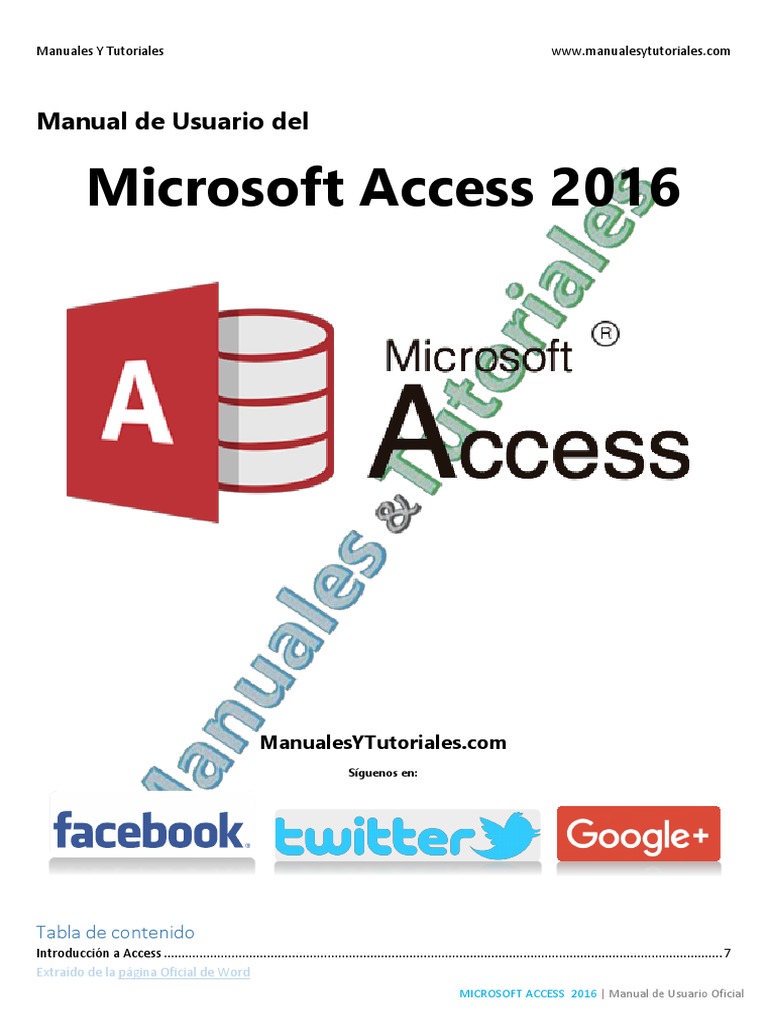 Microsoft Access 2016 PDF | PDF | Tabla (base de datos) | Microsoft Office