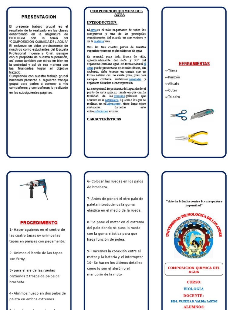 Triptico de Cusco | PDF | Agua | Química