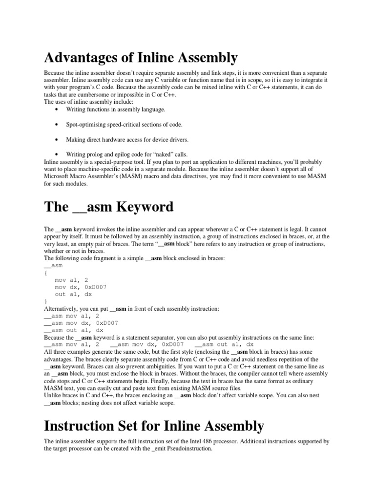Asm Pdf Assembly Language C Programming Language 