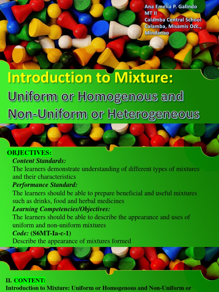 Understanding Mixtures: Uniform vs. Non-Uniform | PDF | Self ...
