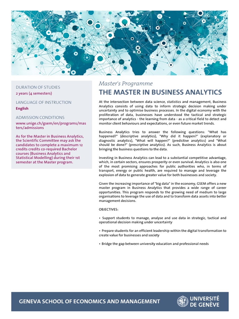 The Master in Business Analytics | PDF | Analytics | Economics