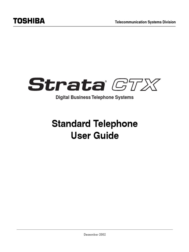 Strata CTX Digital Standard Telephone User Guide | PDF | Voicemail ...