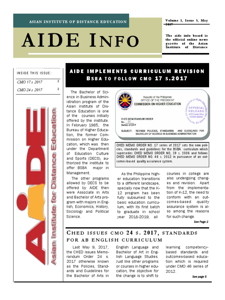 AIDE and New Curriculum BSBA | PDF | Curriculum | Banks