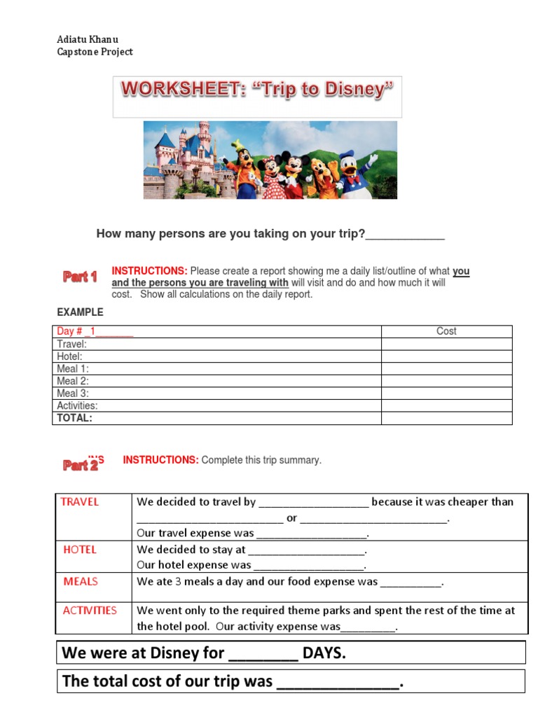 Disney Worksheet | PDF