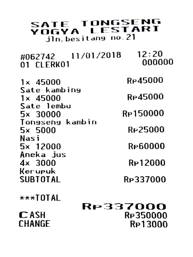 Contoh Nota Makan | PDF