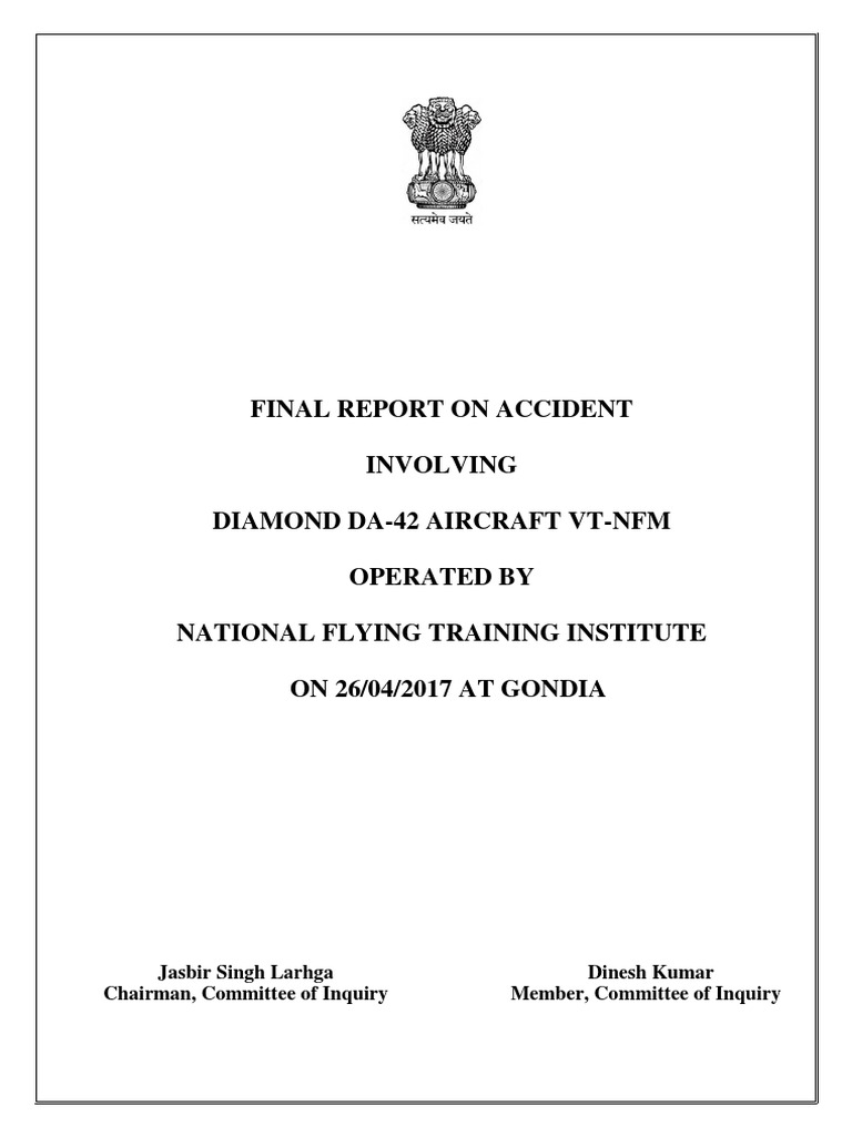 NFTI Diamond DA-42 Accident Report | PDF | Aerospace Engineering ...