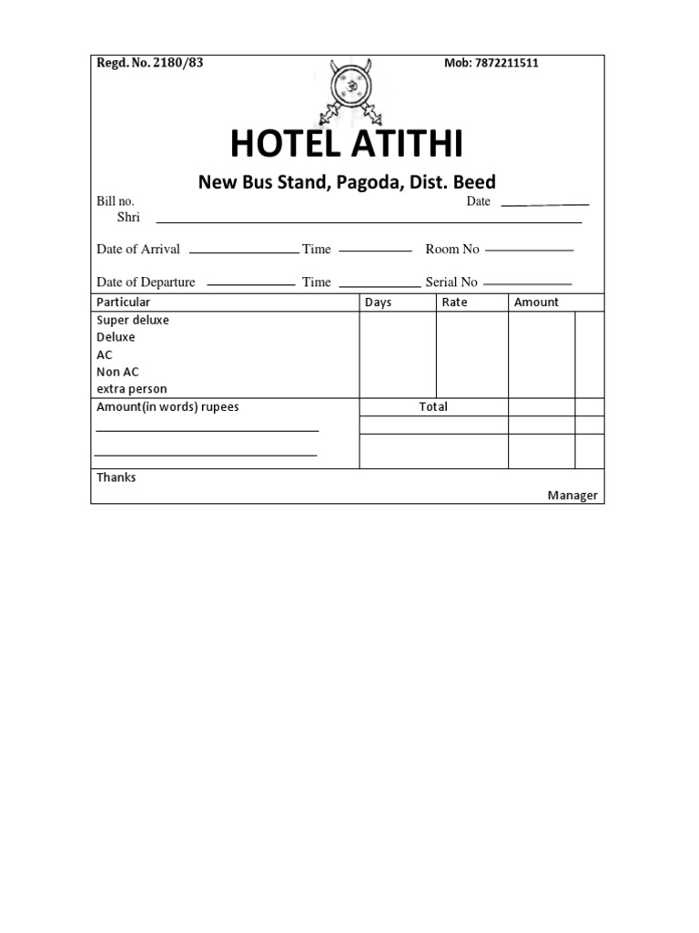 Hotel Bill | PDF