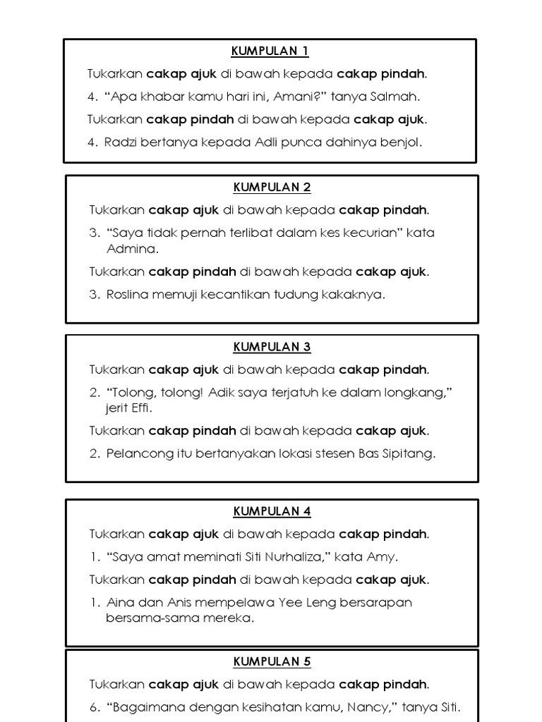 Cakap Ajuk Dan Cakap Pindah | PDF