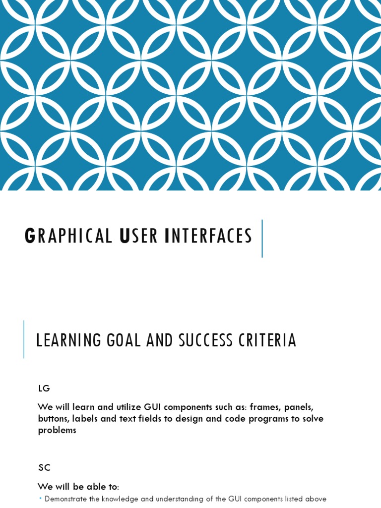 Java GUI Basics for Beginners | PDF | Graphical User Interfaces | Class ...