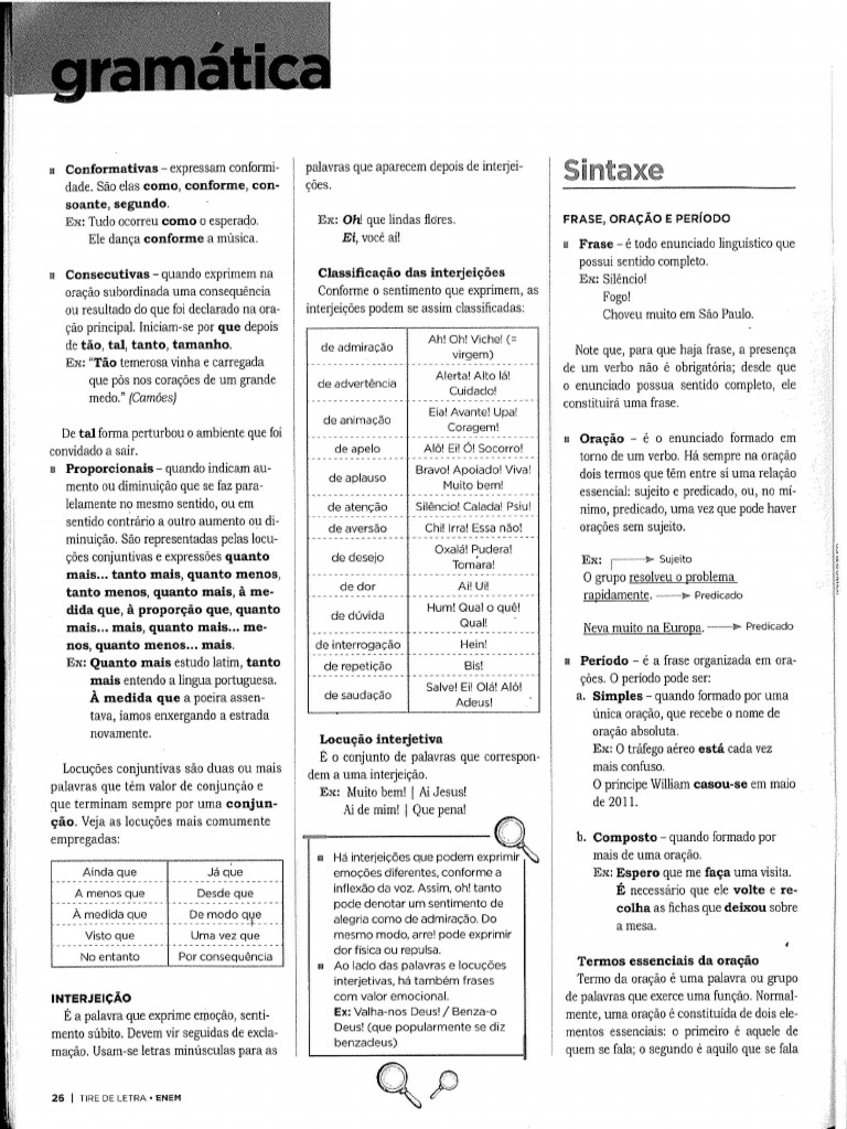 Apostila de Sintaxe Do Português Editora Escala PDF | PDF