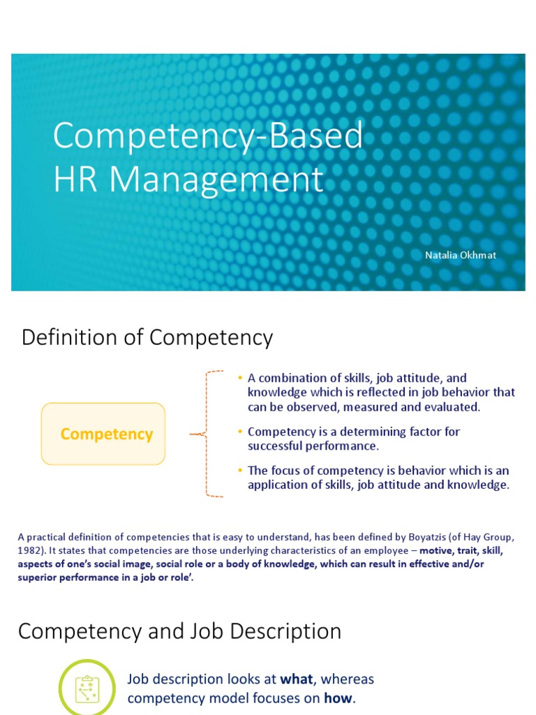 Competency Based HR | PDF | Competence (Human Resources) | Action ...