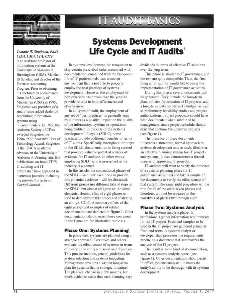 Systems Development Life Cycle and IT Audits | PDF | Feasibility Study ...
