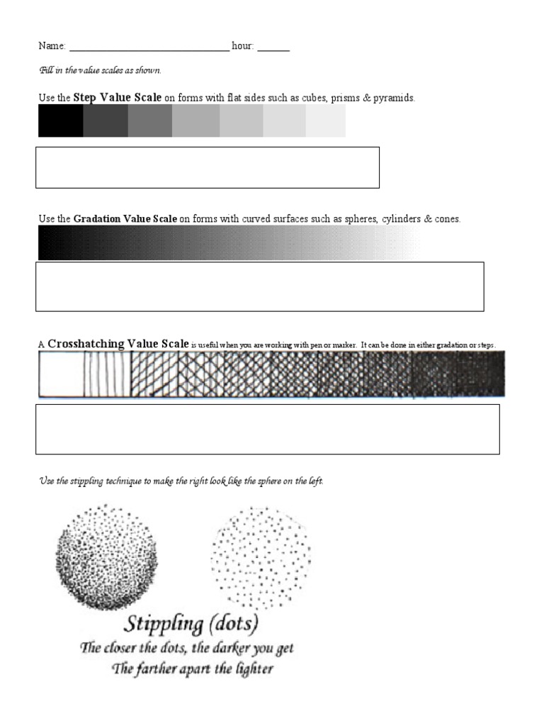 Step Value Scale: On Forms With Flat Sides Such As Cubes, Prisms ...