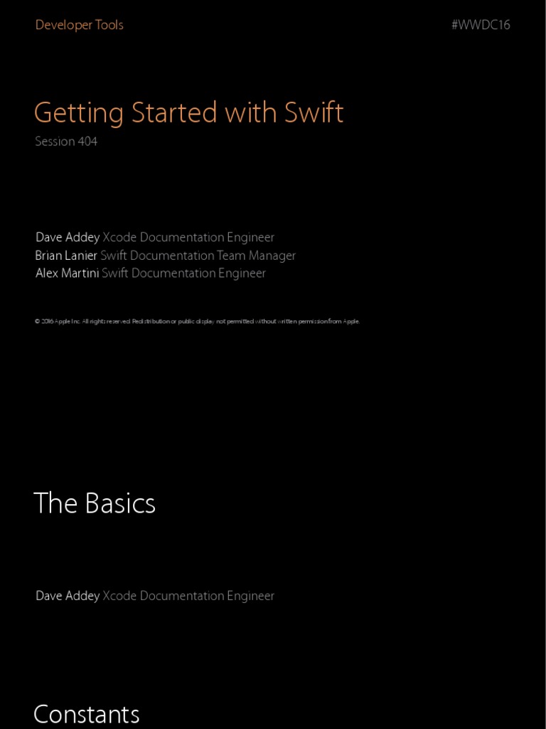 Getting Started With Swift | PDF | Swift (Programming Language ...