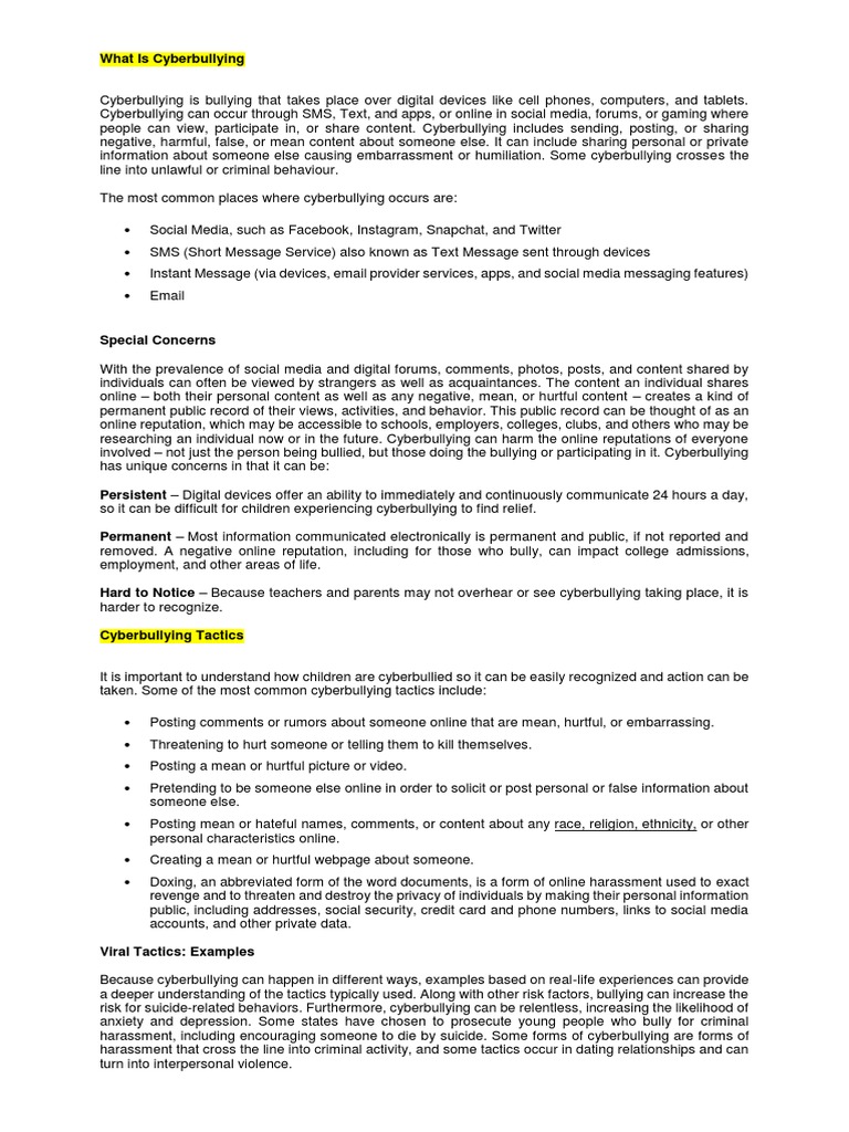 Cyber Bullying | PDF | Cyberbullying | Bullying