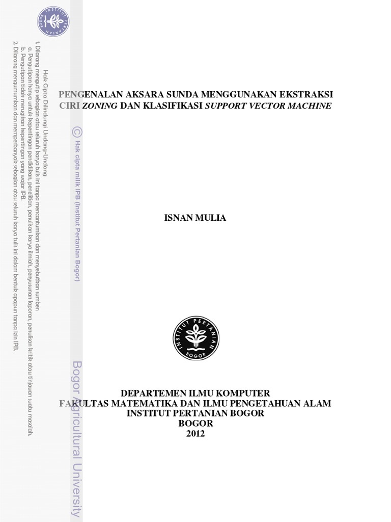Pengenalan Aksara Sunda Menggunakan Ekstraksi Ciri Zoning Dan Klasifikasi Support Vector Machine ...