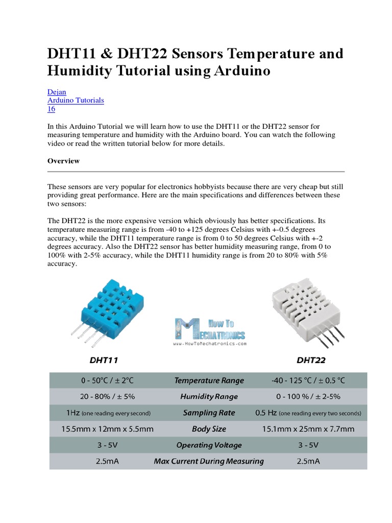 DHT11 Datasheet | PDF | Electrical Resistance And Conductance ...