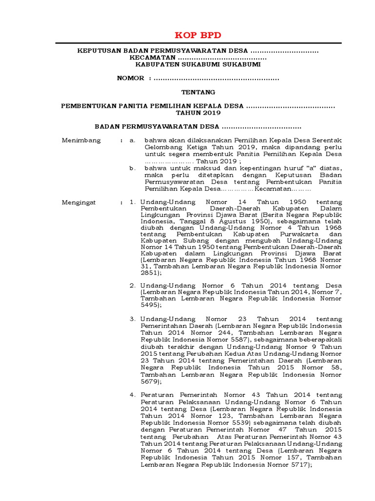 Contoh SK Pembentukan Panitia | PDF