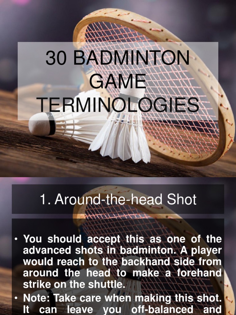 30 Badminton Game: Terminologies | PDF | Racquet Sports | Athletic Sports