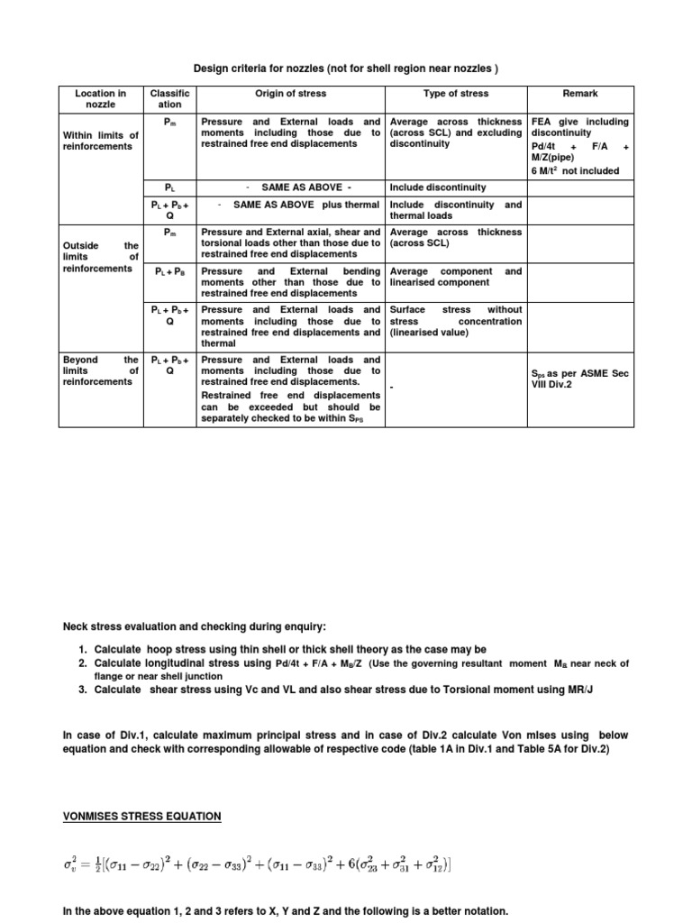 Nozzle Loads | PDF | Stress (Mechanics) | Bending