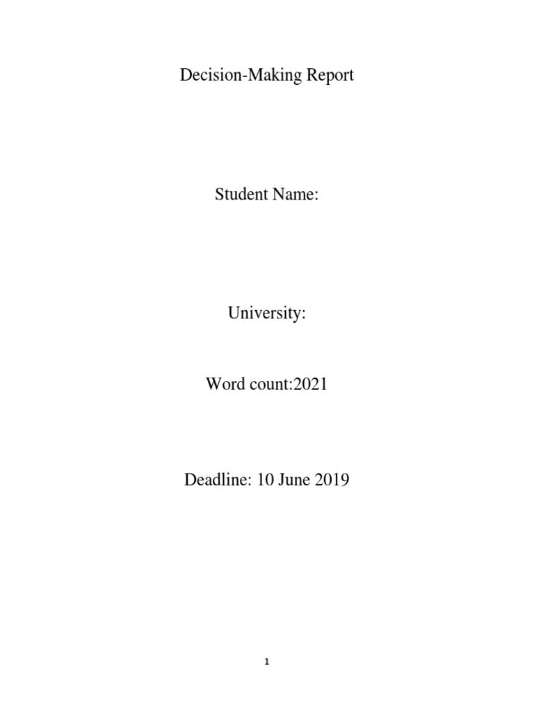 Decision-Making Report | PDF | Decision Making | Psychological Concepts