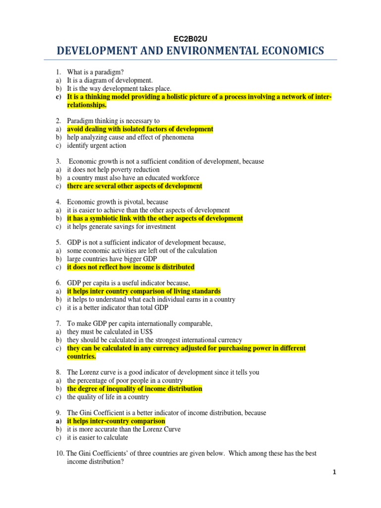 Understanding Key Concepts of Development Economics through Paradigms ...