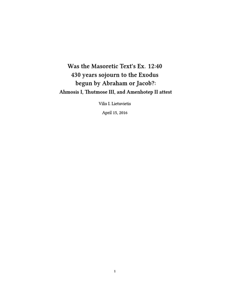 430 Years | PDF | Book Of Genesis | Abraham