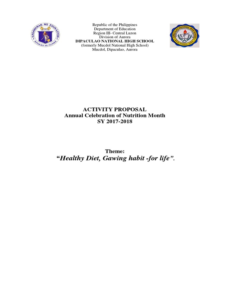 Nutrition Month Activity Proposal 2017 | PDF | Healthy Diet | Diet ...