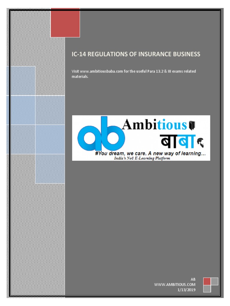 IC 14 Regulations PDF | PDF | Liability Insurance | Insurance
