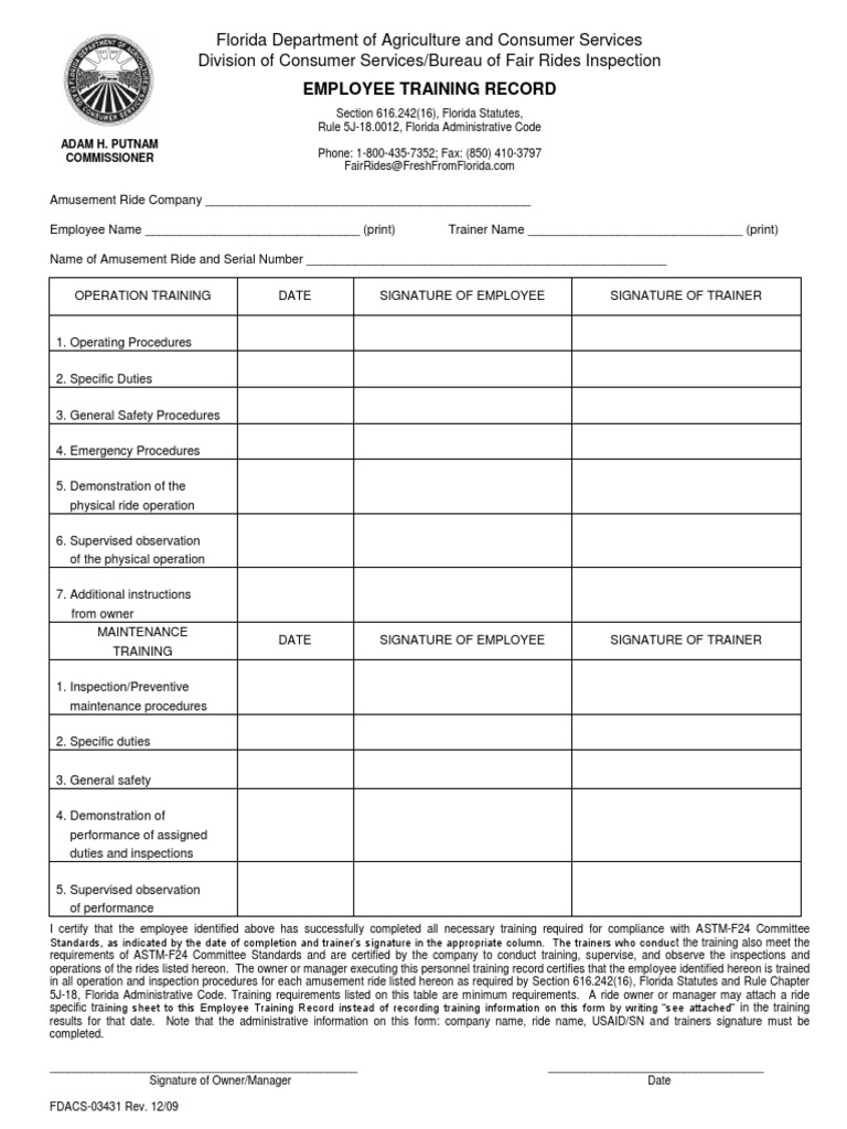 Employee Training Record Form | PDF | Social Institutions | Social Science