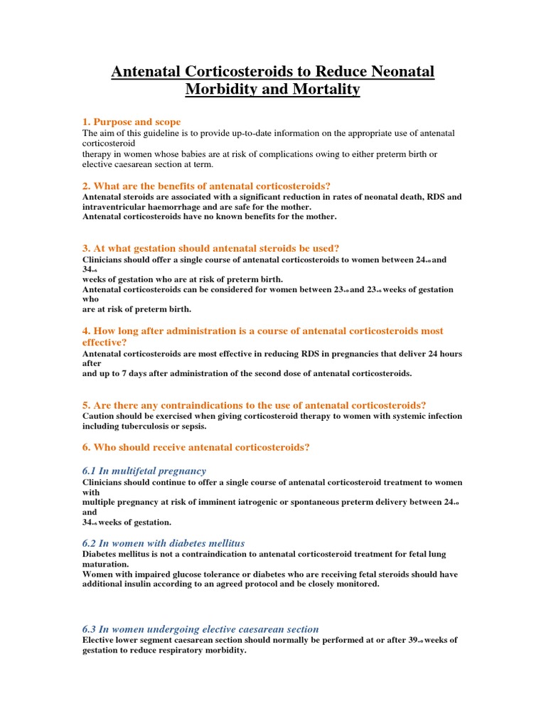 Antenatal Corticosteroids | PDF | Prenatal Development | Preterm Birth