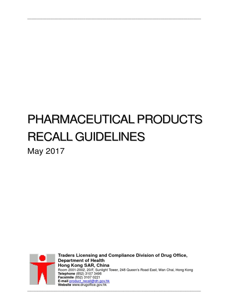 Pharmaceutical Products Recall Guidelines | Download Free PDF ...