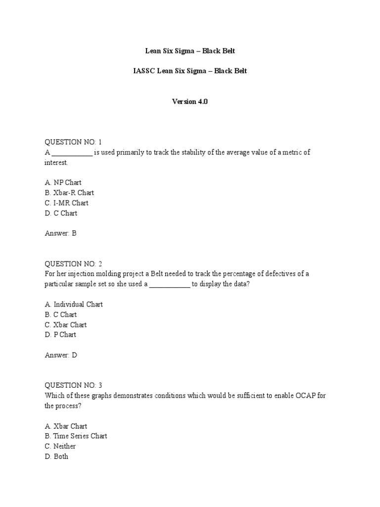 Lean Six Sigma Black Belt Exam Guide | PDF | Errors And Residuals ...