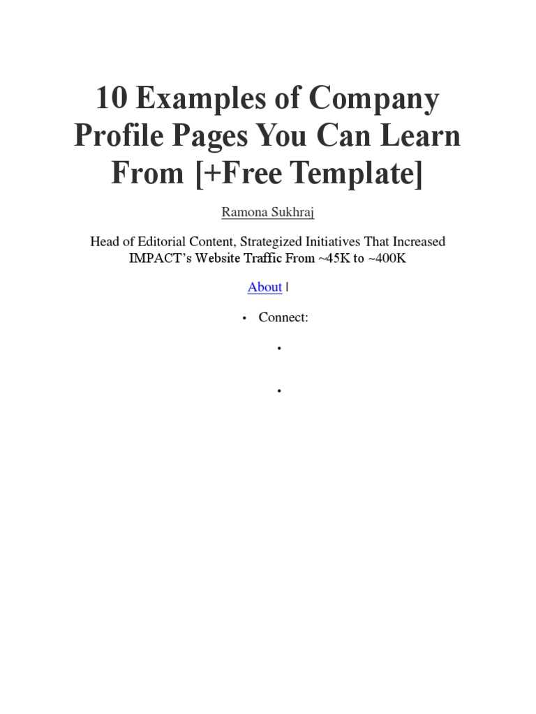 10 Examples of Company Profile Pages You Can Learn From | PDF | Brand ...