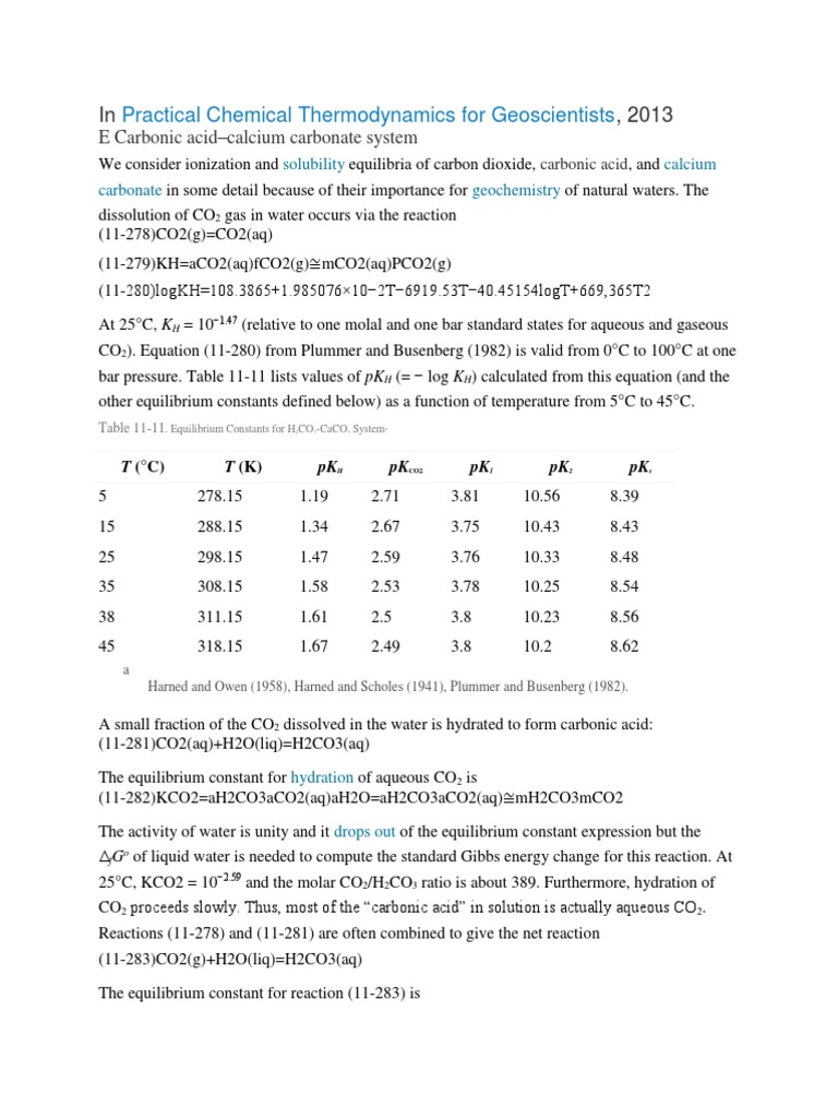 Reaction of CO2 With Water | PDF | Chemical Equilibrium | Acid ...