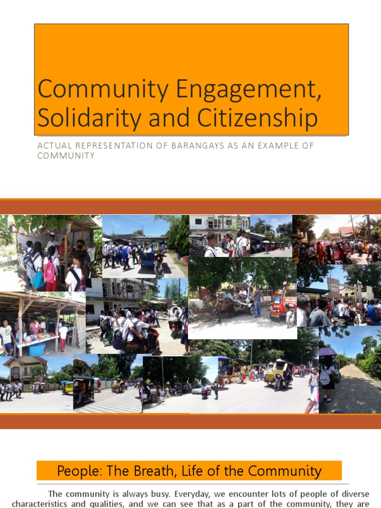 Community Engagement, Solidarity and Citizenship: Actual Representation ...