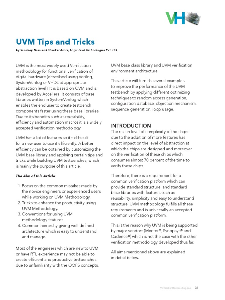 UVM Tips and Tricks | Download Free PDF | Control Flow | Parameter (Computer Programming)