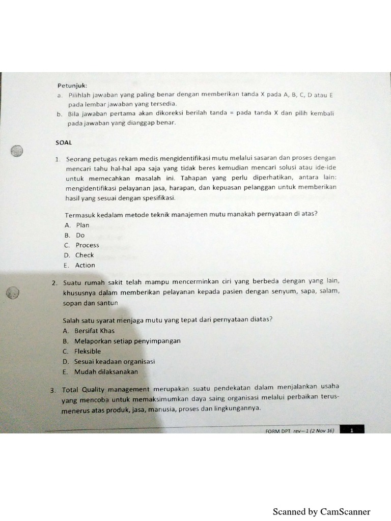 Soal Ukom Rekam Medis 50 Soal Level 3 | PDF