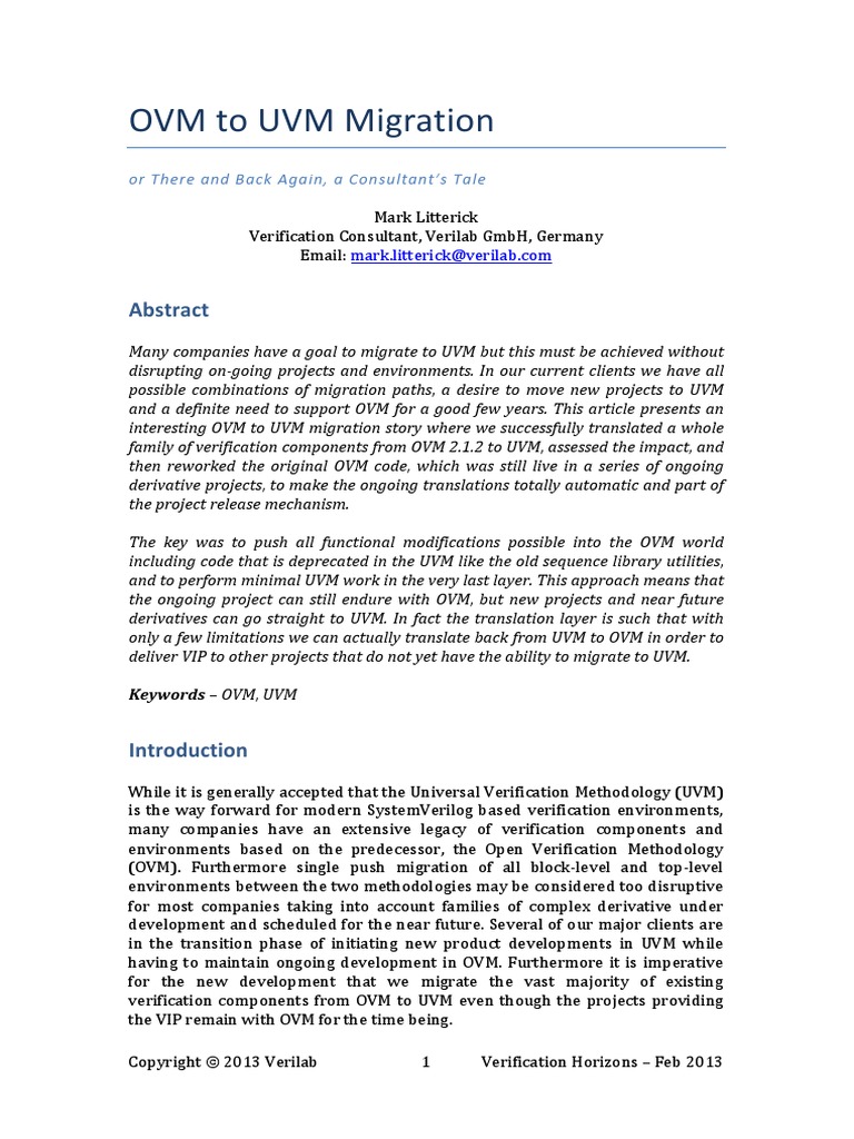 Litterick Ovm To Uvm | PDF | Application Programming Interface ... Litterick Ovm To Uvm | PDF | Application Programming Interface ...