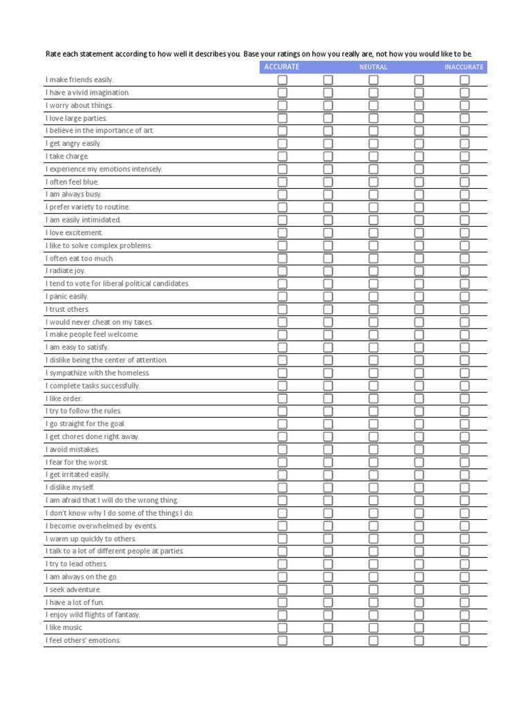 300 Question Test For Mood Disorders | PDF | Lifestyle