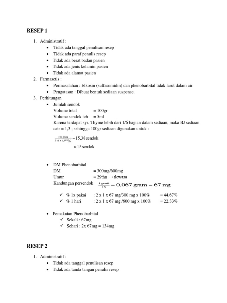 RESEP RUMAH SAKIT | PDF