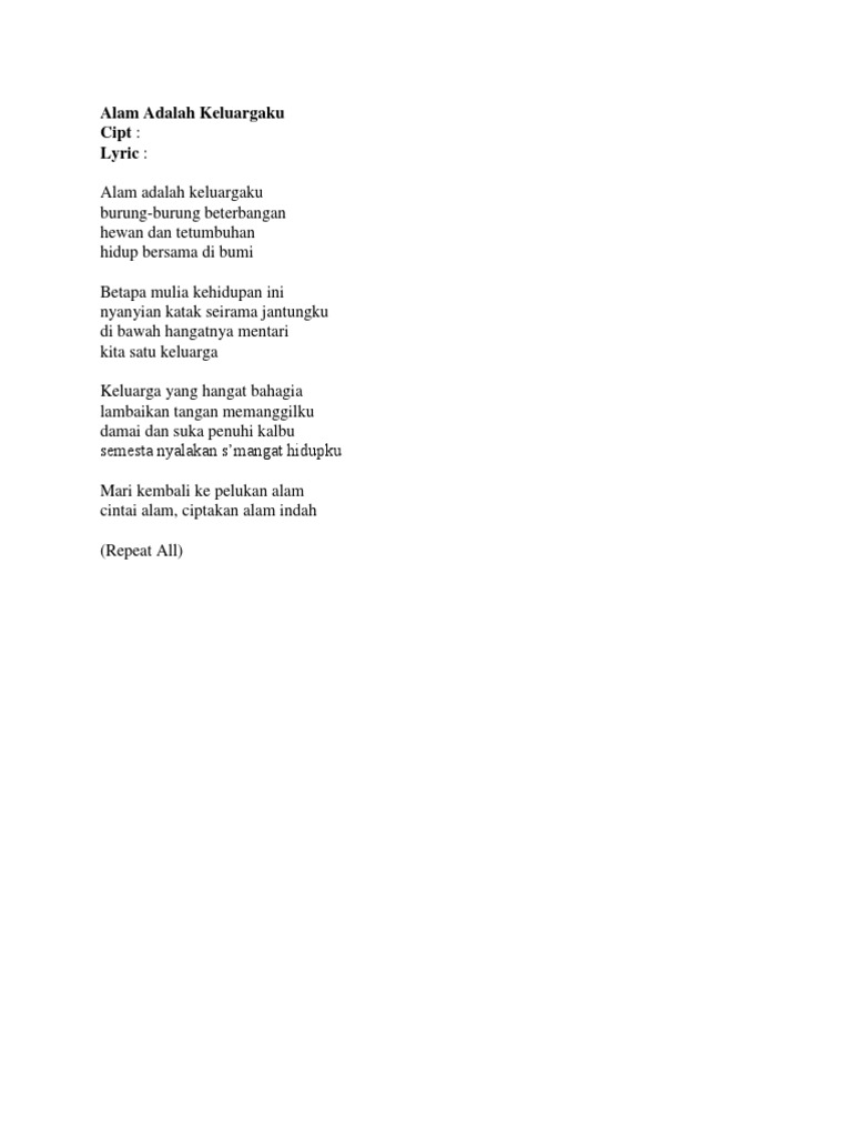 Alam Adalah Keluargaku | PDF