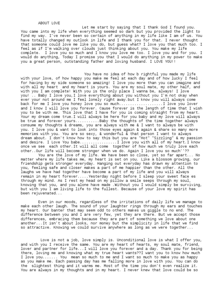 Love Format | PDF | Laughter | Love