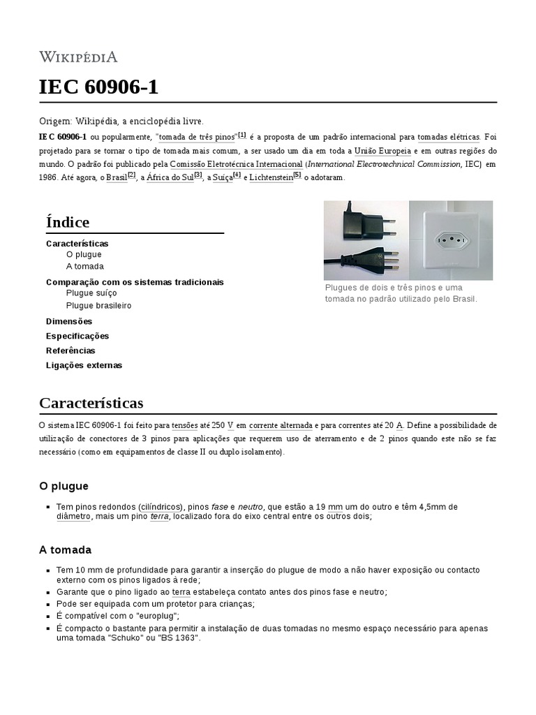 Iec 60906-1 | PDF | Fiação elétrica | Engenharia Elétrica