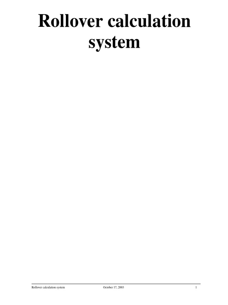 Rollover Calculation System October 17, 2003 1 | PDF | Suspension ...