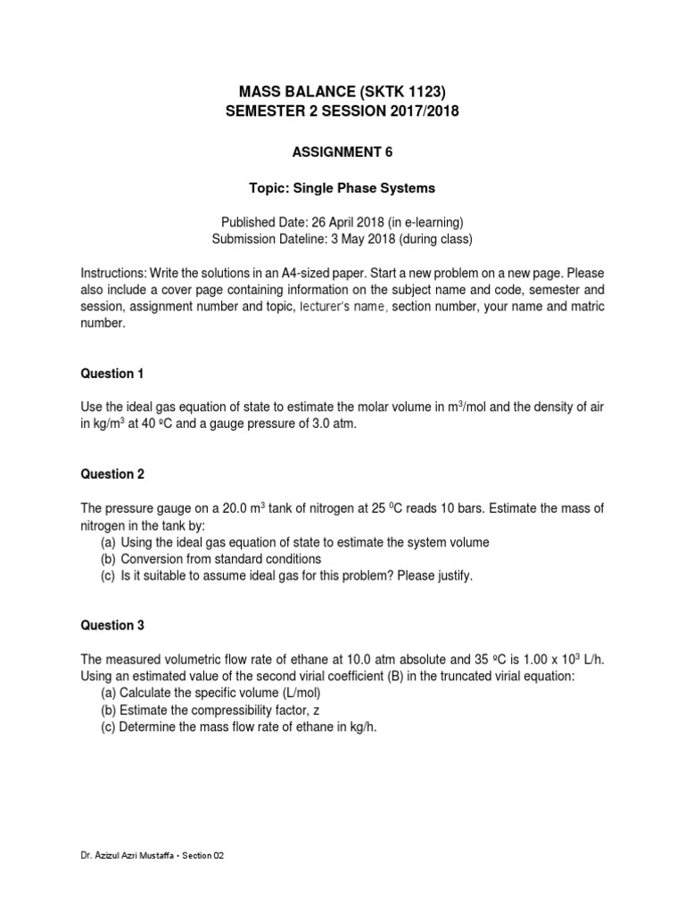 Ch2 Problems | PDF | Flow Measurement | Gases